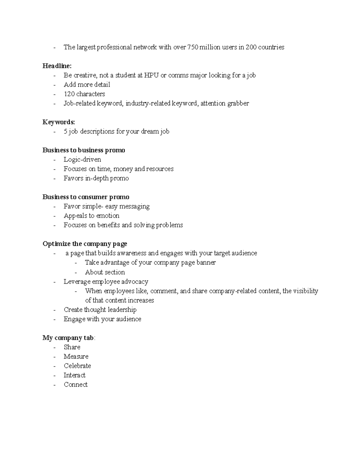 Linked In - Notes for Professor Jenkins/ for Strategic Communications ...