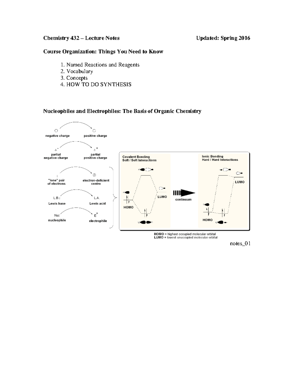 Chem432 Notes - good - Chemistry 432 – Lecture Notes Updated: Spring ...