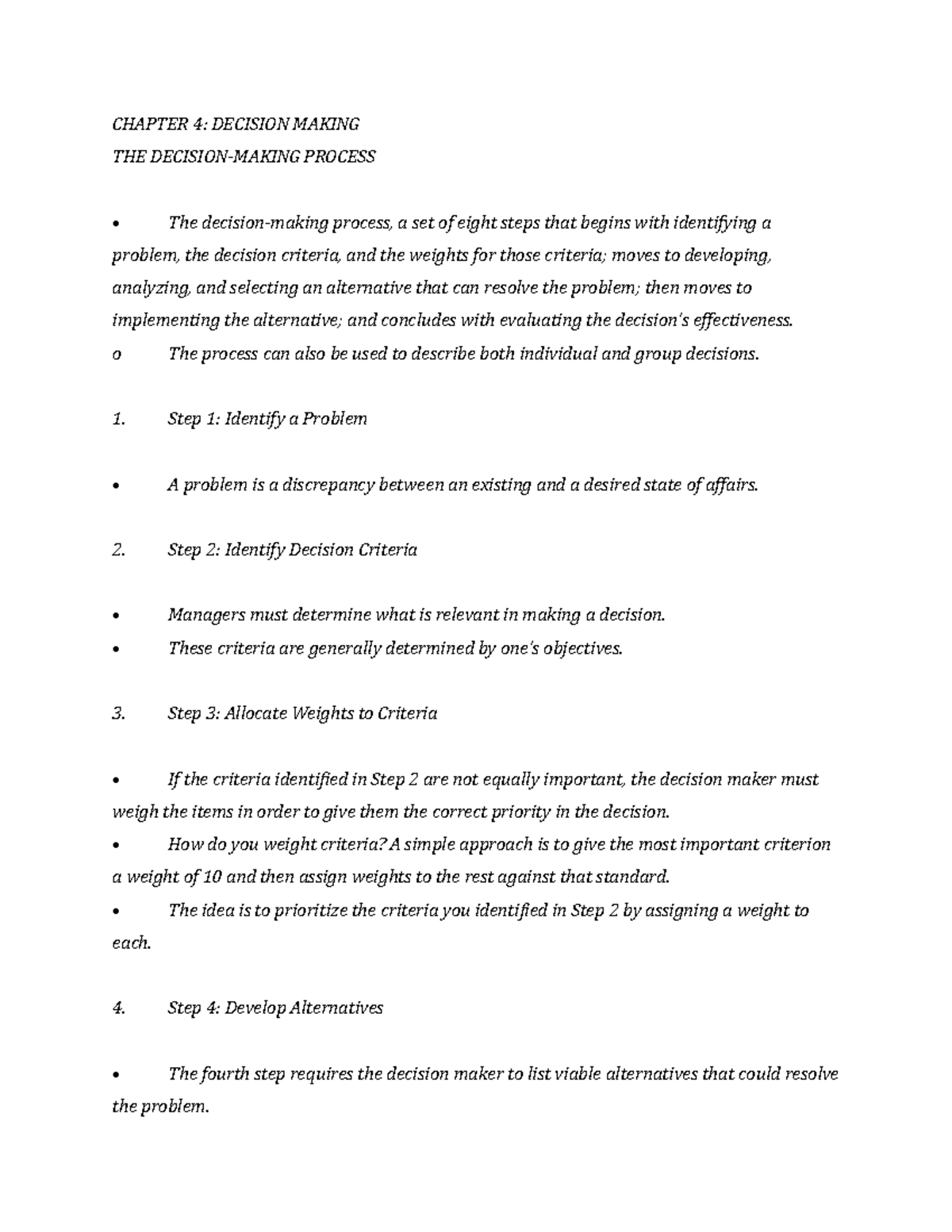 Chapter 4 - iii - CHAPTER 4: DECISION MAKING THE DECISION-MAKING ...