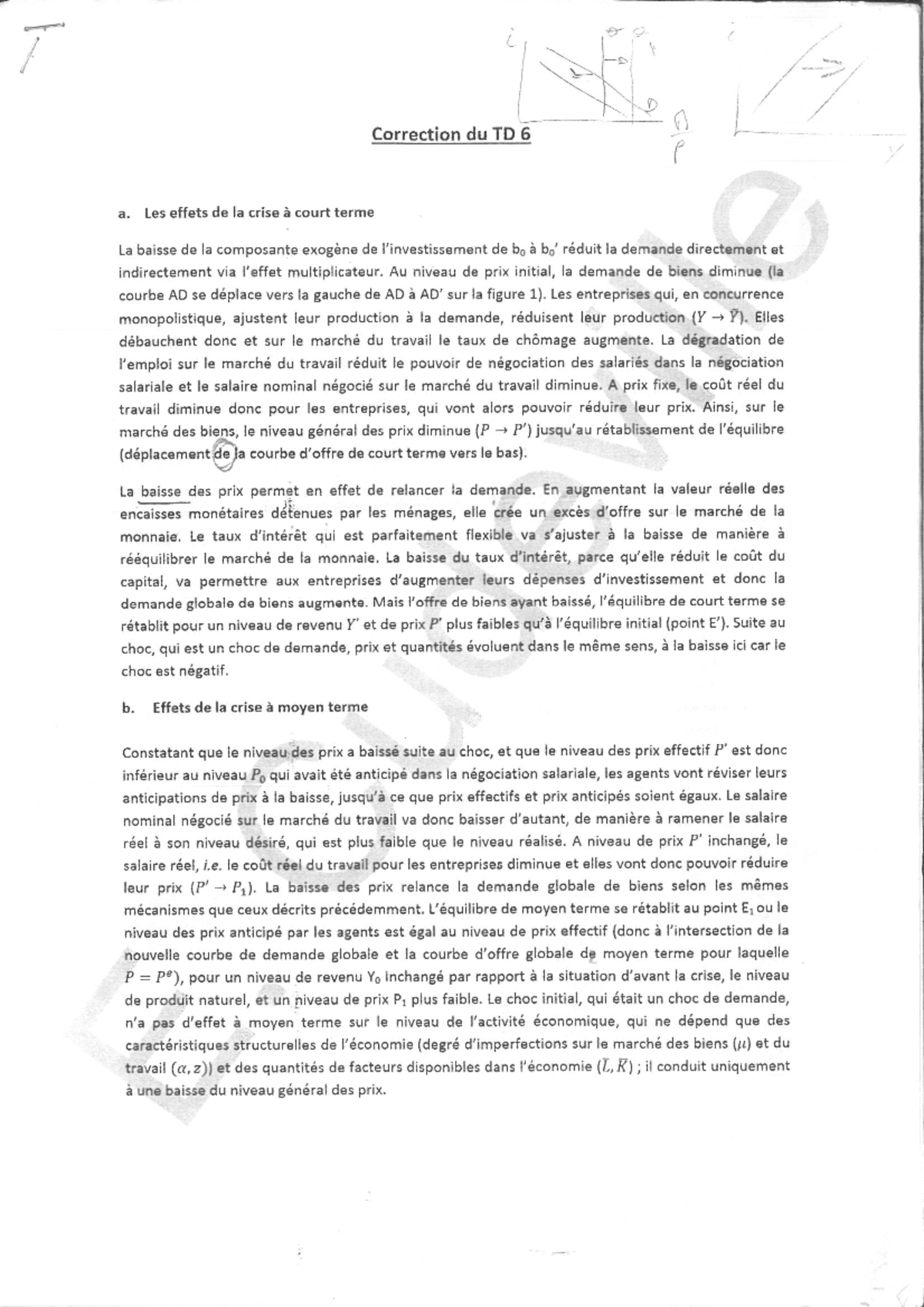 Correction TD6 macro cudeville - Macroéconomie - Studocu
