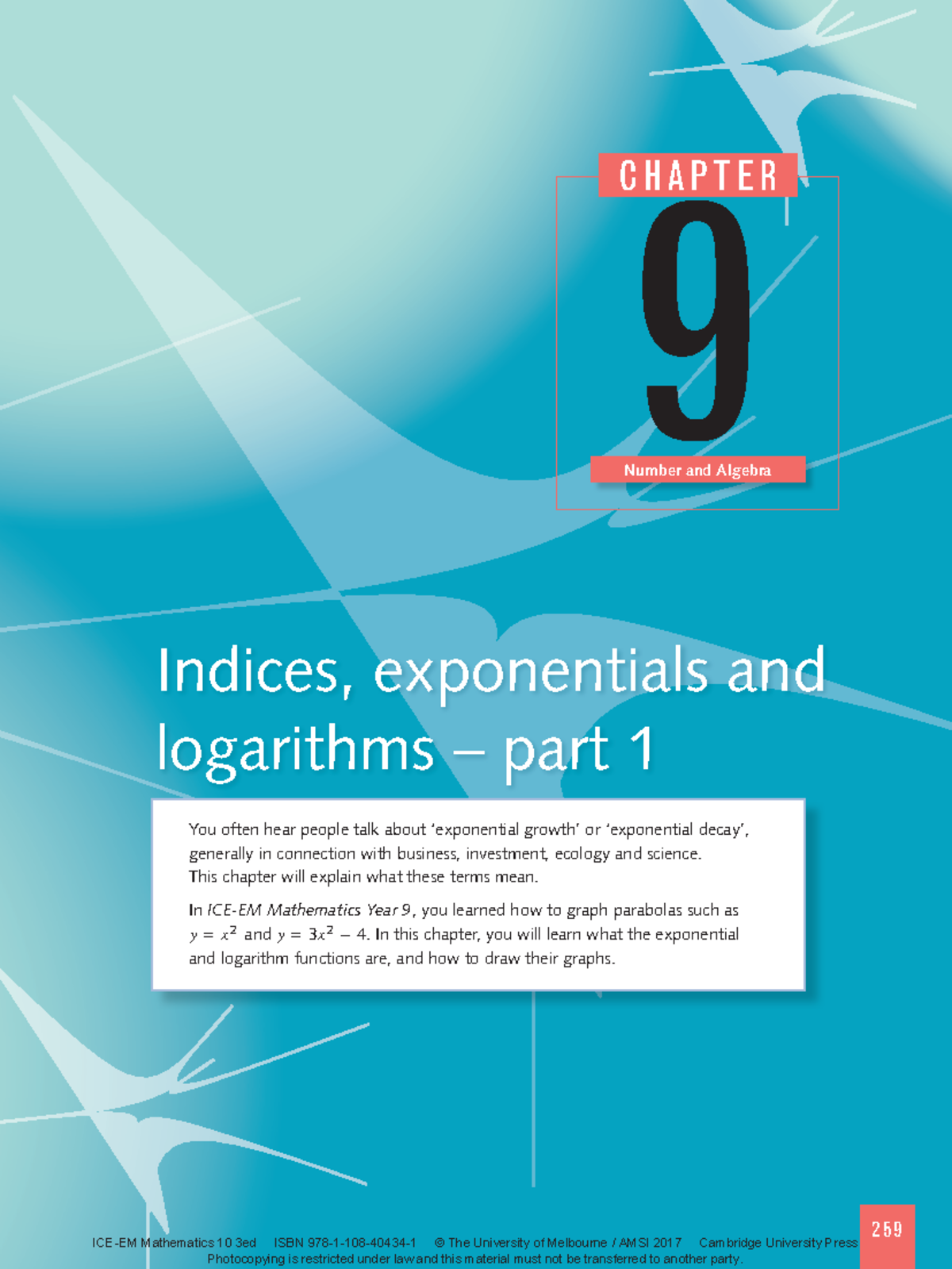 Chapter 9 - Indices, Exponentials and Logarithms Part 1 - 9 Number and ...