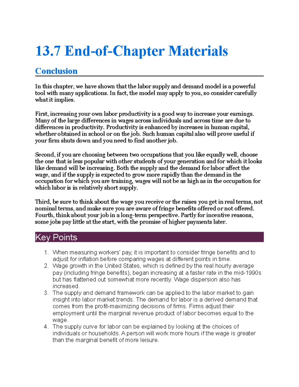 13.7 End-of-Chapter Materials - 13 End-of-Chapter Materials Conclusion ...