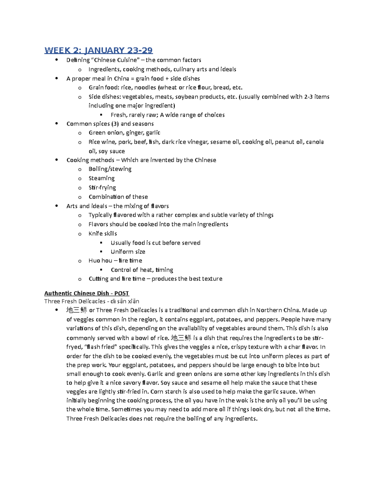 WEEK 1-5 Class Notes and Assignments - WEEK 2: JANUARY 23- Defining ...