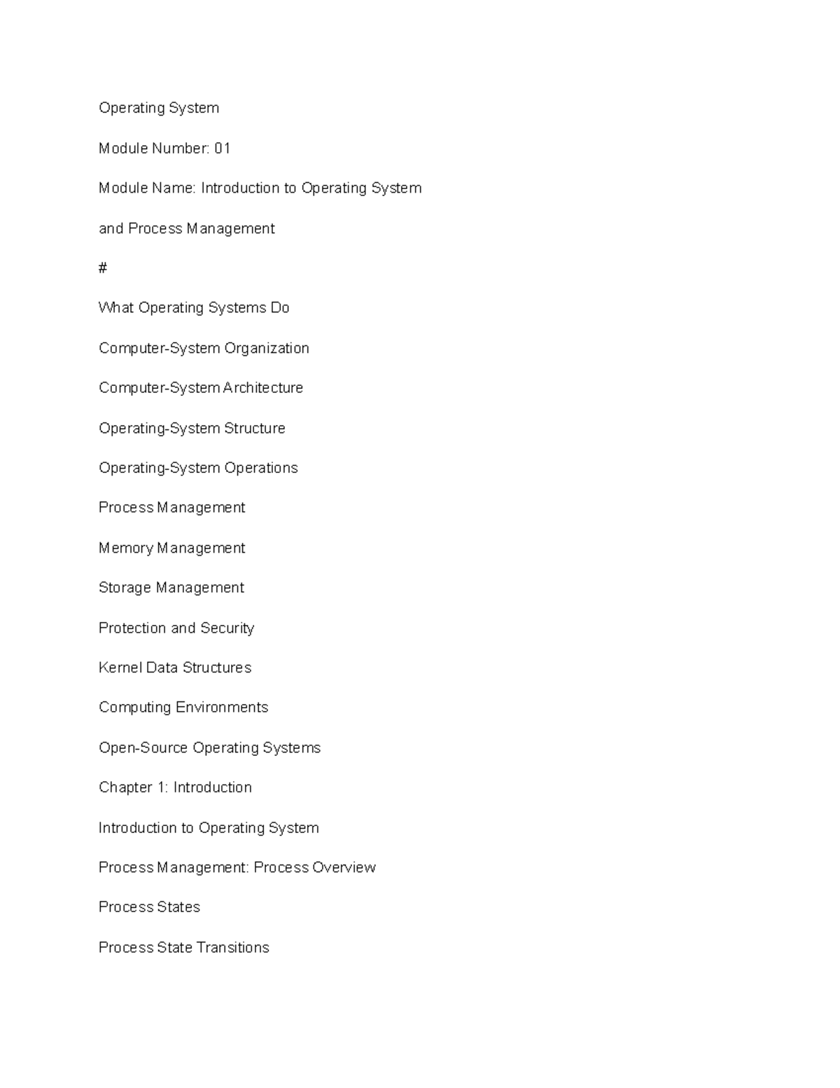 Introduction to Operating System (POS Module 1) - Operating System ...