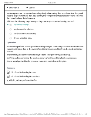Test Out Lab Sim 2 - jknojo - Question 1: Correct Timothy works in the ...