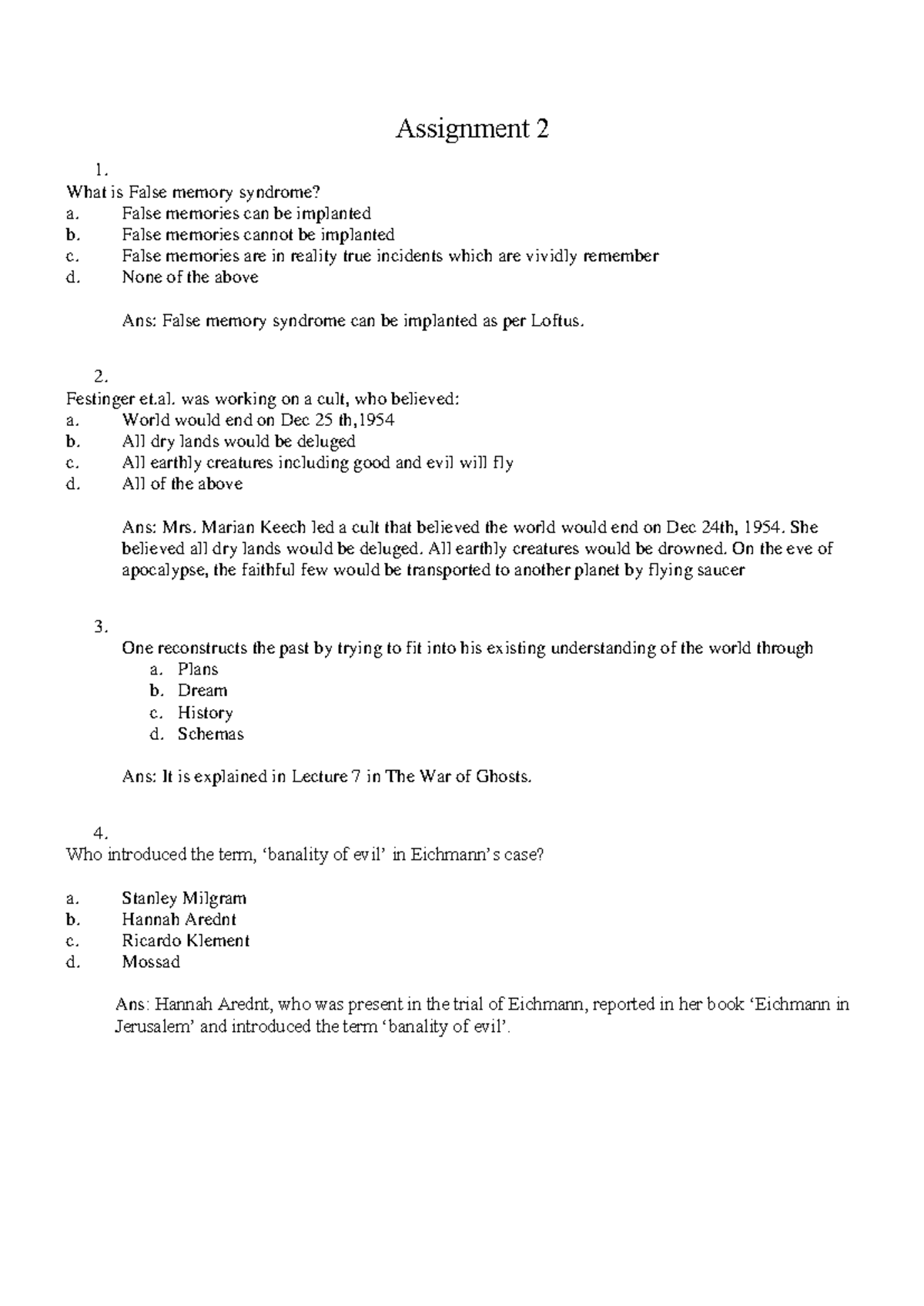 GEP Assignment 2 - module 2 notes - Assignment 2 1. What is False ...