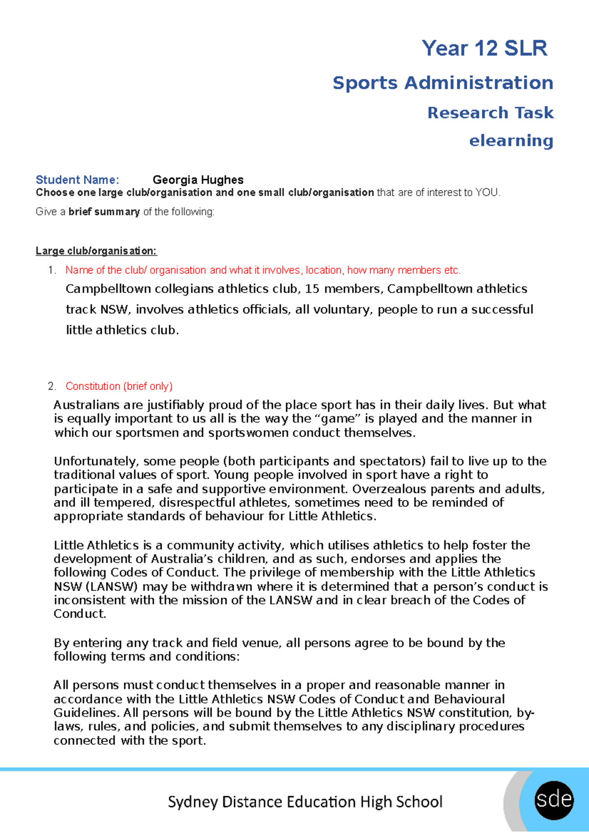 Slr12 sportsadmin 1 - practice for sports admin - Year 12 SLR Sports ...
