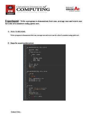 20BCA1258 Nishant Paliwal DS Lab final practical - Chandigarh University University Institute of ...