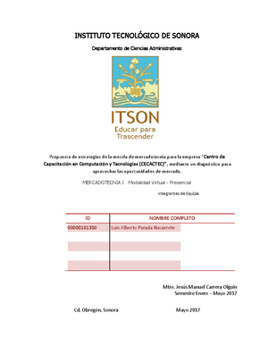 Portada de tareas Itson Ana-1 - Alumno— Analy López Bautista ID ...