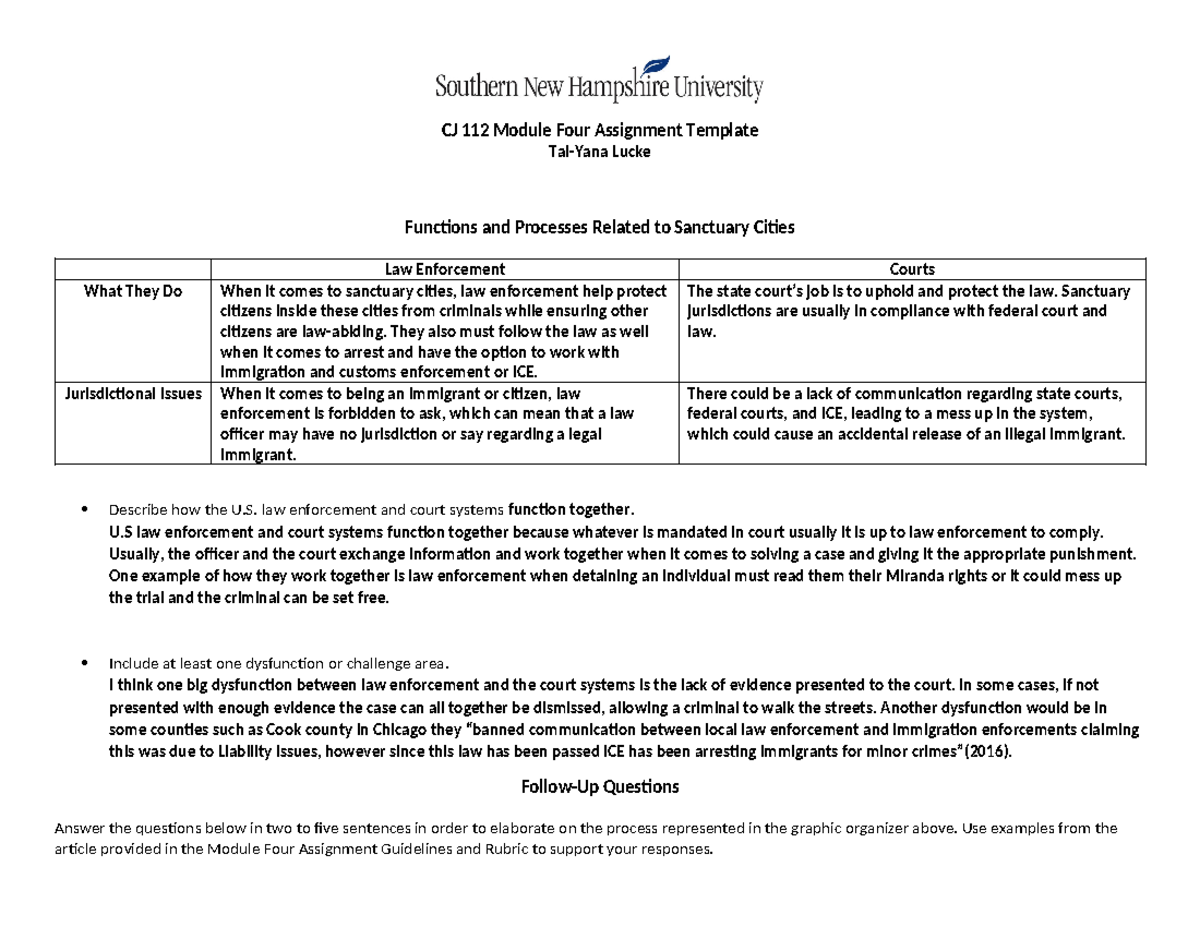 CJ 112 Module Four Assignment Template - CJ 112 Module Four Assignment ...