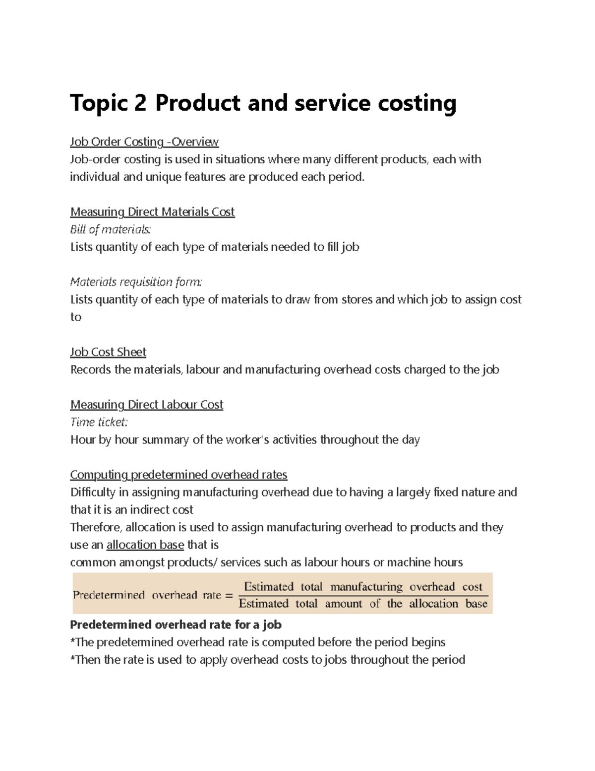 Topic 2 Product and service costing - AD2101 - NTU - Studocu