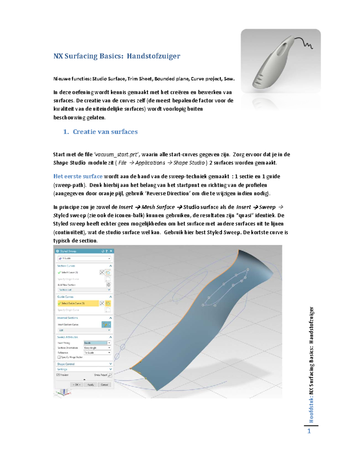 NX surfacing 1 basic vacuum update 20210226 - Hoofdstuk: NX Surfacing ...