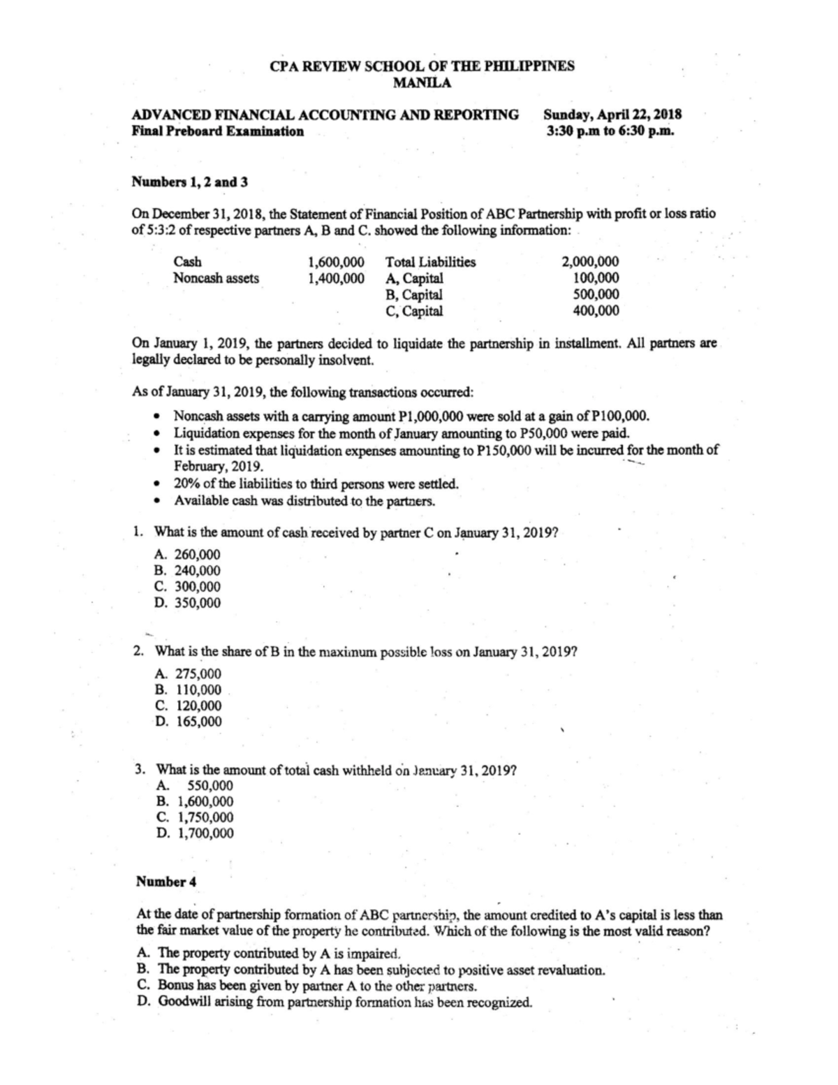 CPAR AFAR 1 Final Preboard - accounting - Studocu