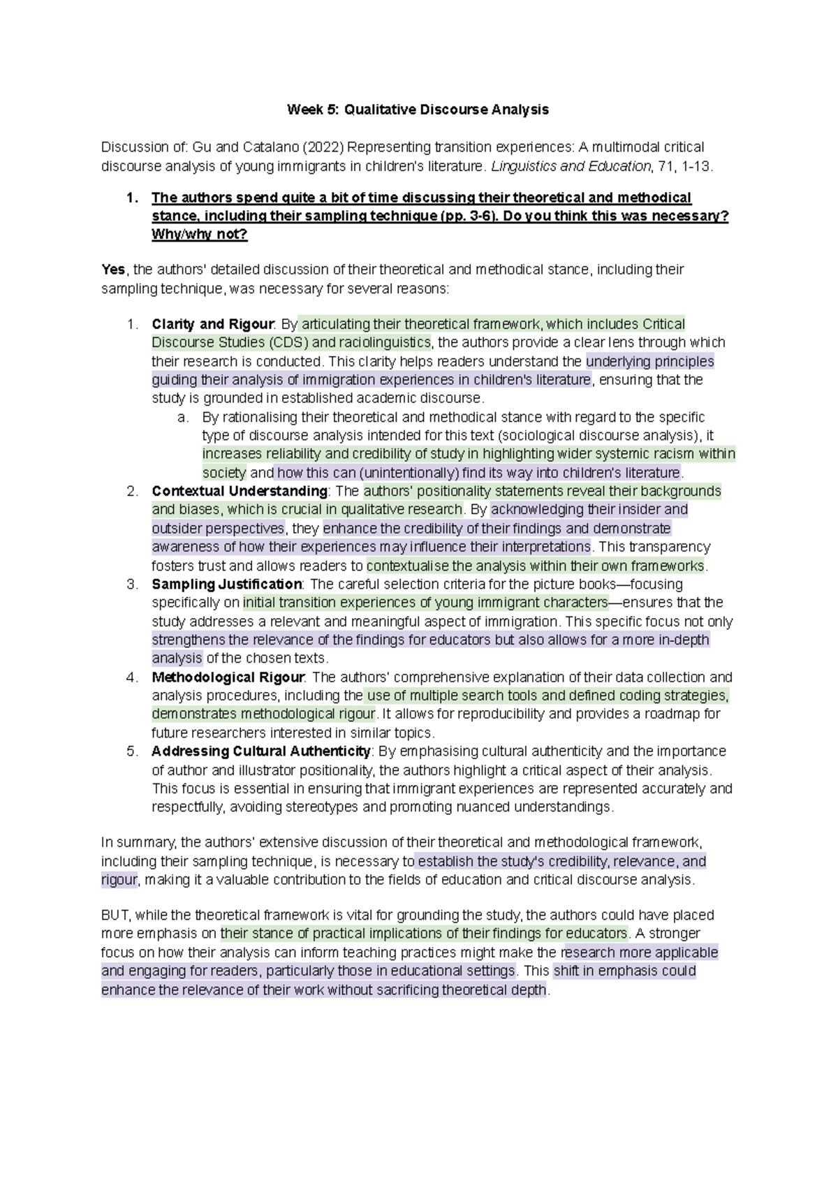Seminar 5 - Qualitative Discourse Analysis - Week 5: Qualitative Discourse Analysis Discussion ...