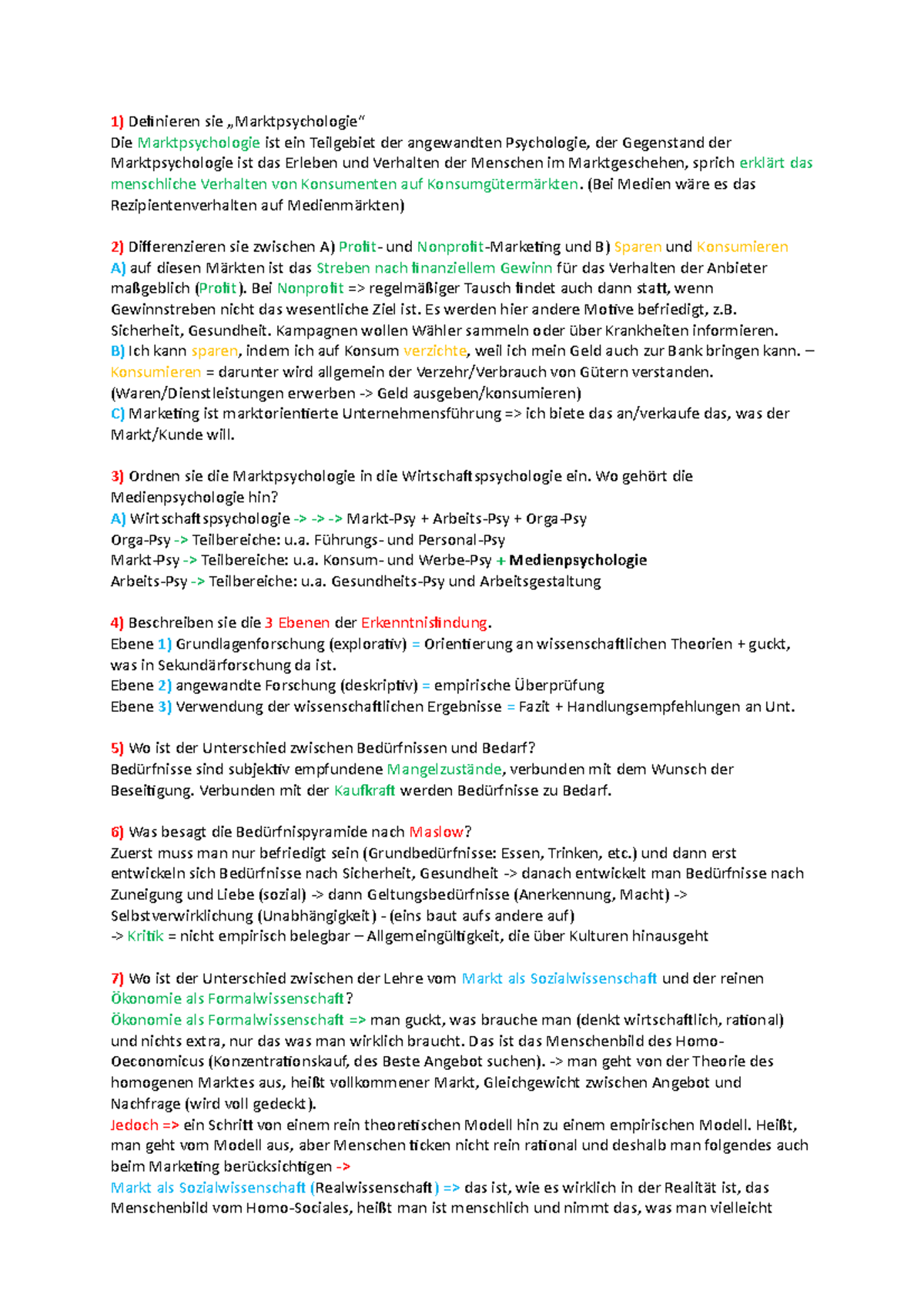 1 - MMP Klausur-Themen - Klausurfragen und detaillierte Antworten - 1) Definieren sie - Studocu