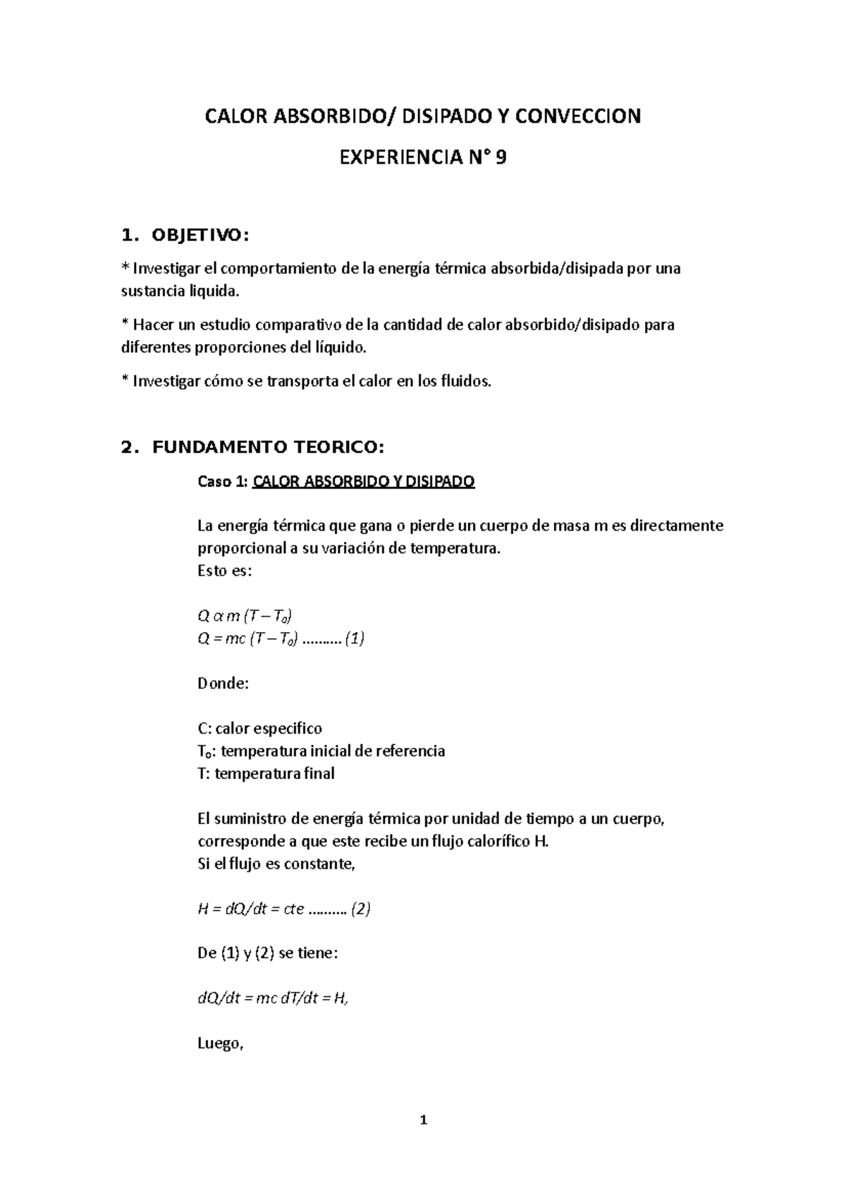 364691068 Laboratorio Fisica 2 Informe 9 Calor Absorbido - CALOR ...