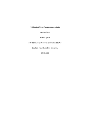 FIN 320 Project Two Financial Analysis Report - Remove this note before ...