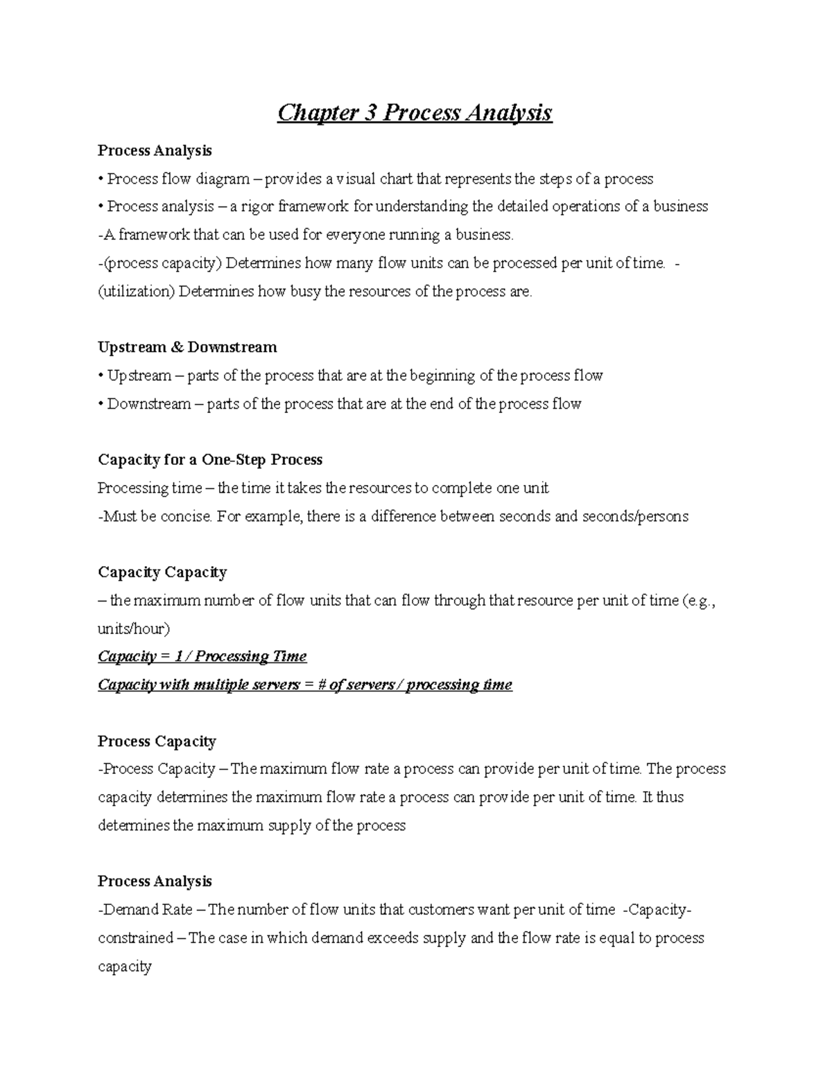 Chapter 3 Operations Management - Chapter 3 Process Analysis Process ...