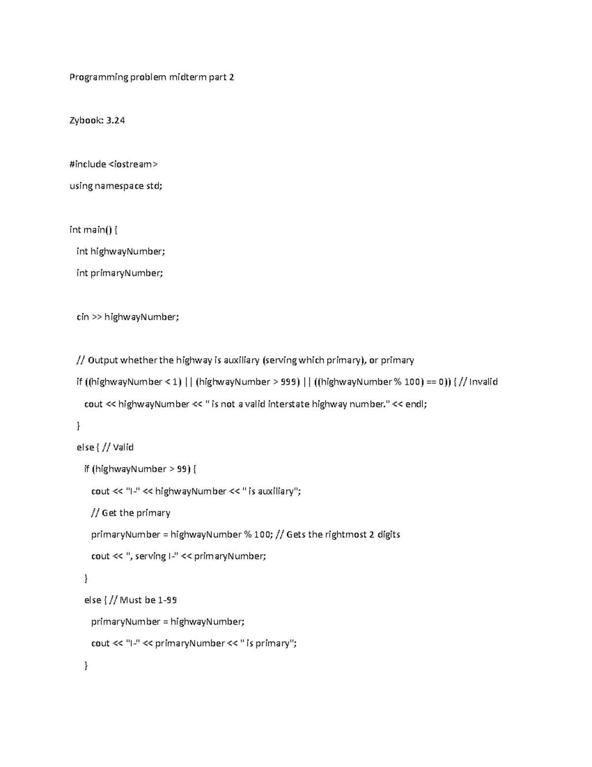 Programming Problem Midterm Part 2 Include Using Namespace Std Int 1560