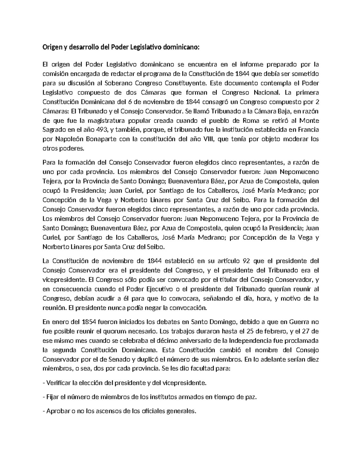 Origen y desarrollo del Poder Legislativo dominicano - Este documento ...