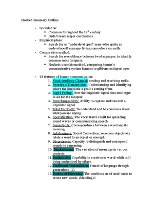 Hockett Summary - Nota: A - 1 HOCKETT SUMMARY Summary of Origin of ...