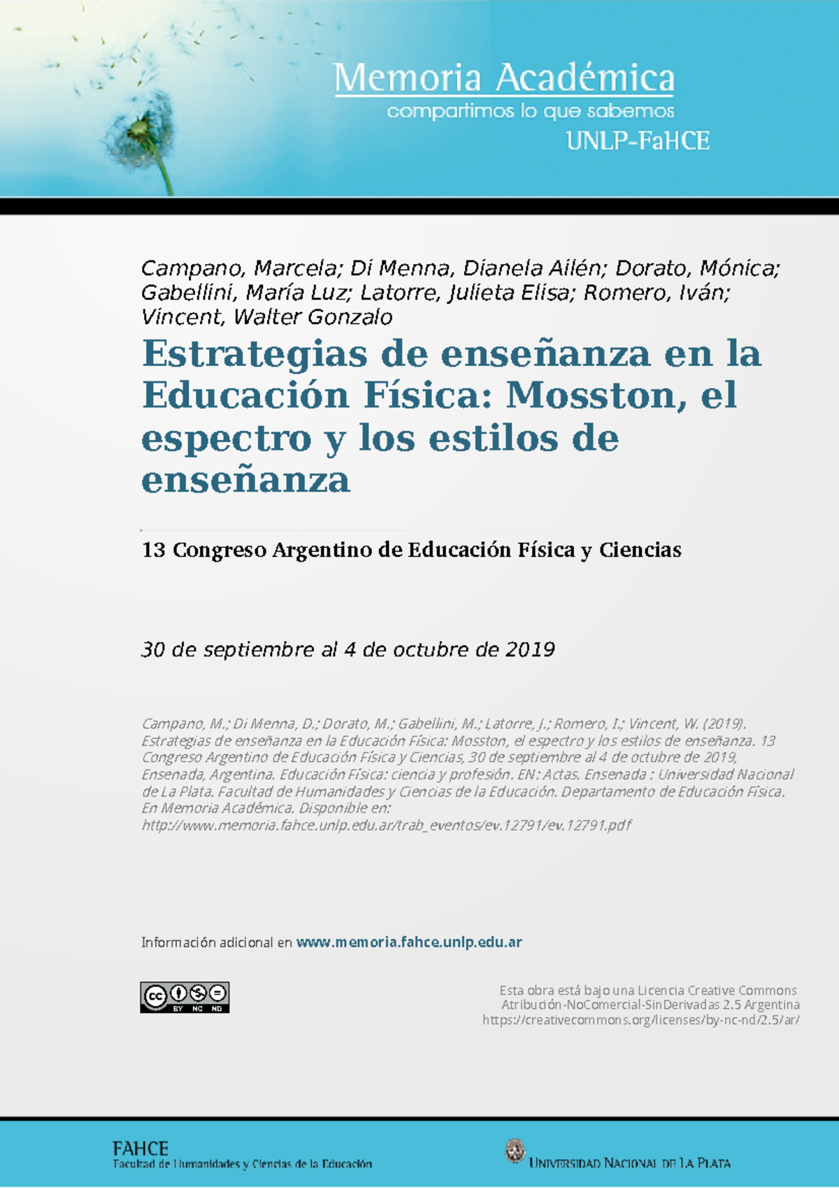 Artículo Muska Mosston Estilos de enseñanza - Campano, Marcela; Di ...