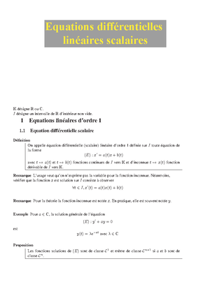 Chapitre 3 Equations différentielles - cours d'analyse 2 - S2 -Analyse ...
