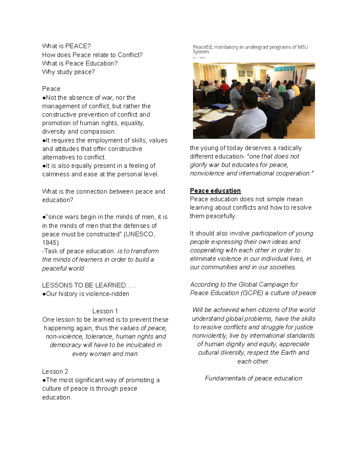 Reviewer for Fundamentals of Peace - What is PEACE? How does Peace ...