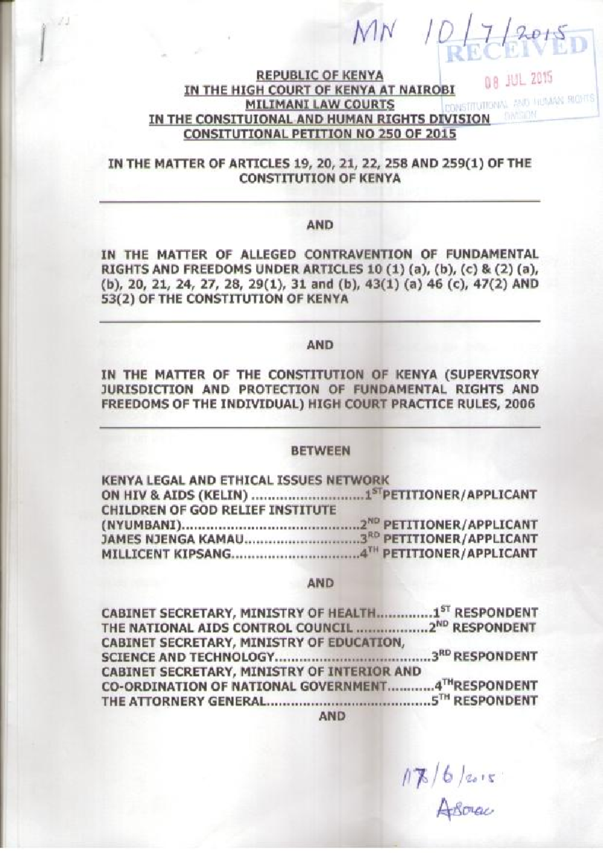 Notice OF Motion Anand Grover copy - Civil Procedure - Studocu