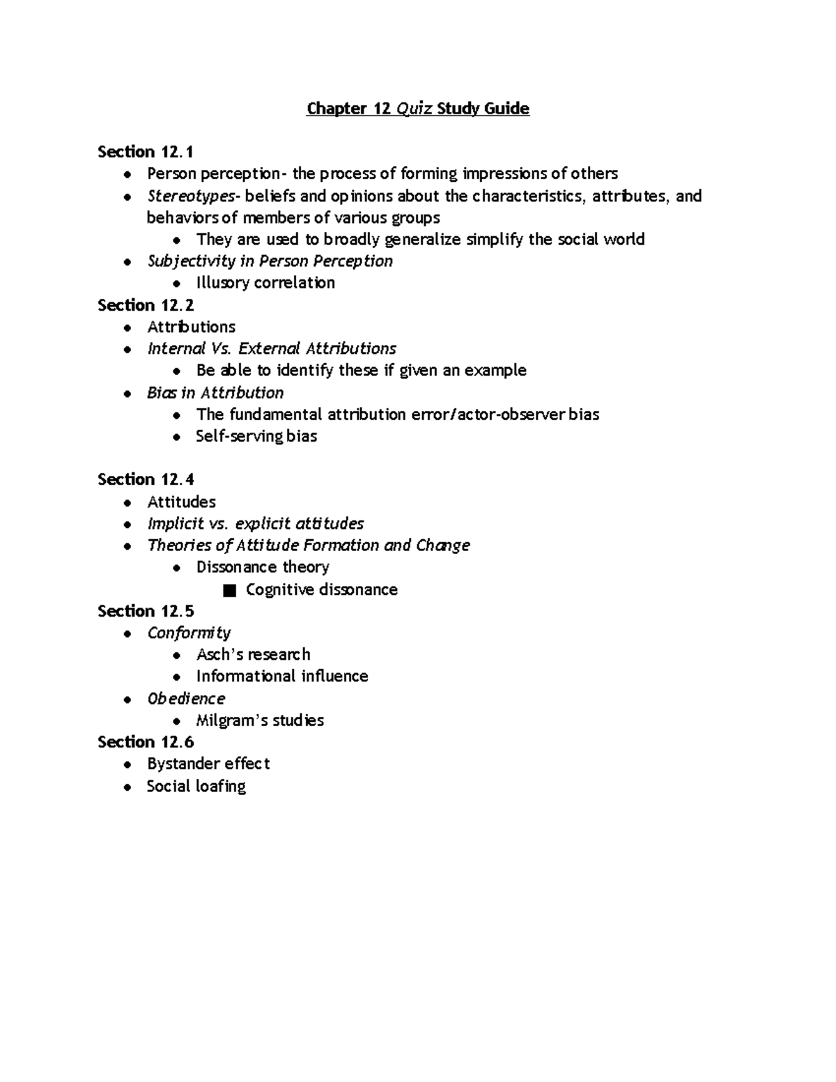 Chapter 12 Quiz Study Guide - Chapter 12 Quiz Study Guide Section 12 ...