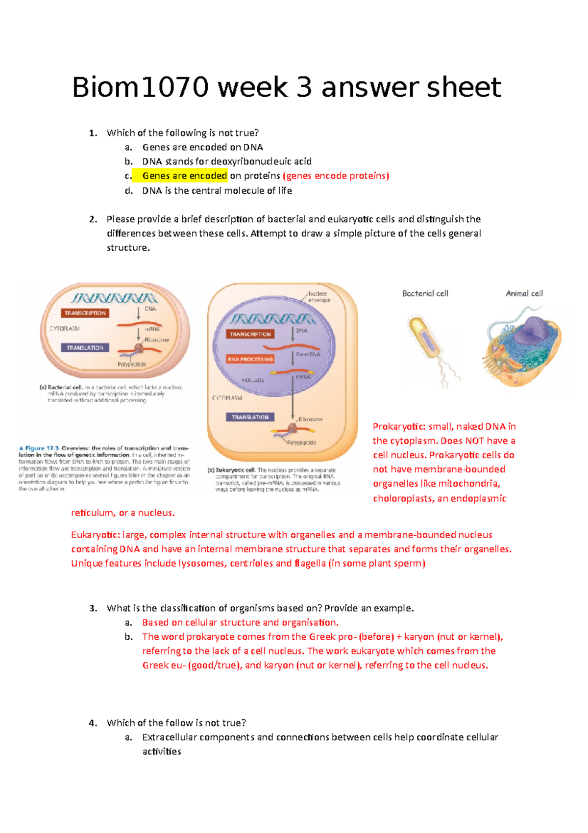 Answers PASS Week3 - Biom1070 week 3 answer sheet Which of the ...