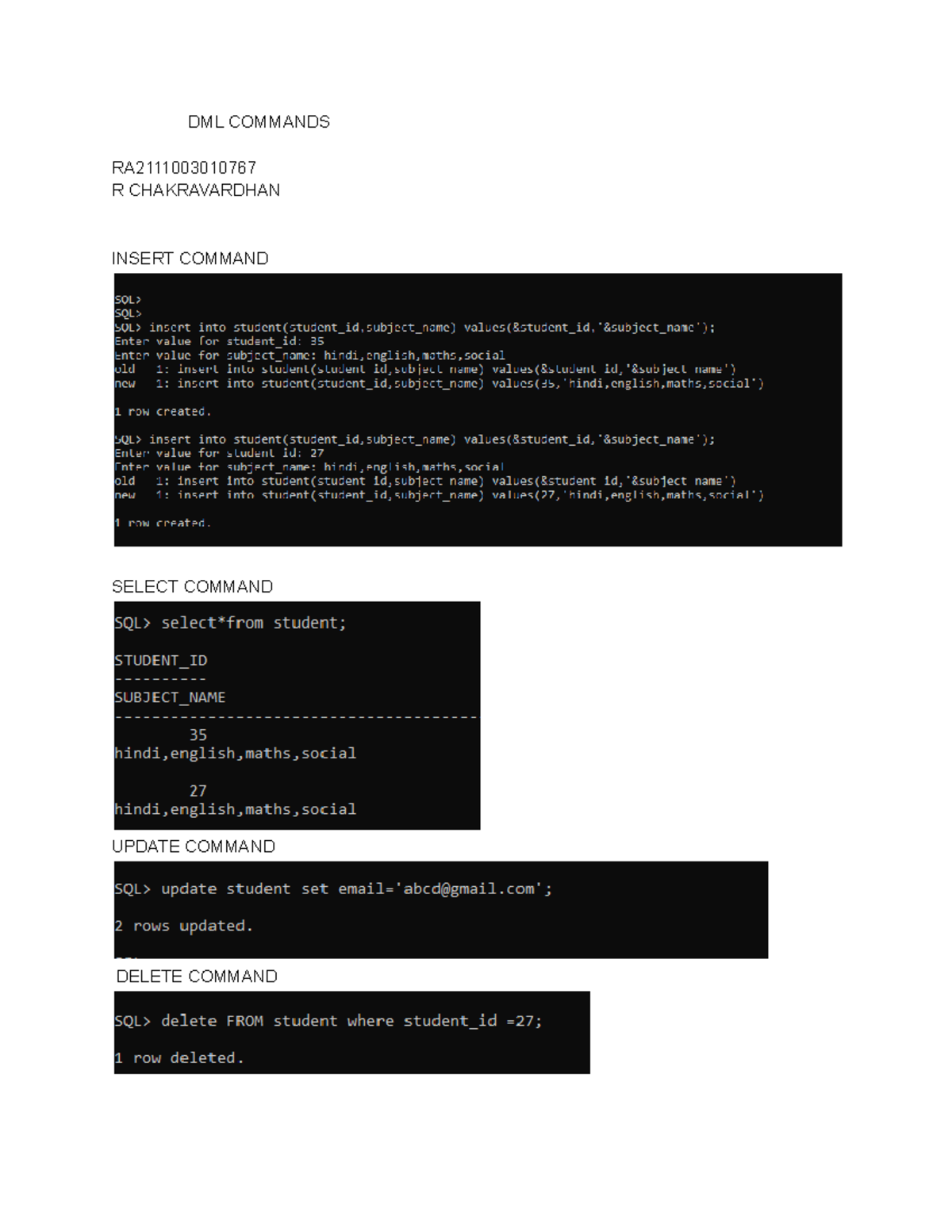 Expt 2 - Good - Neuro Fuzzy And Genetics Programming - DML COMMANDS RA ... Expt 2 - Good - Neuro Fuzzy And Genetics Programming - DML COMMANDS RA ...