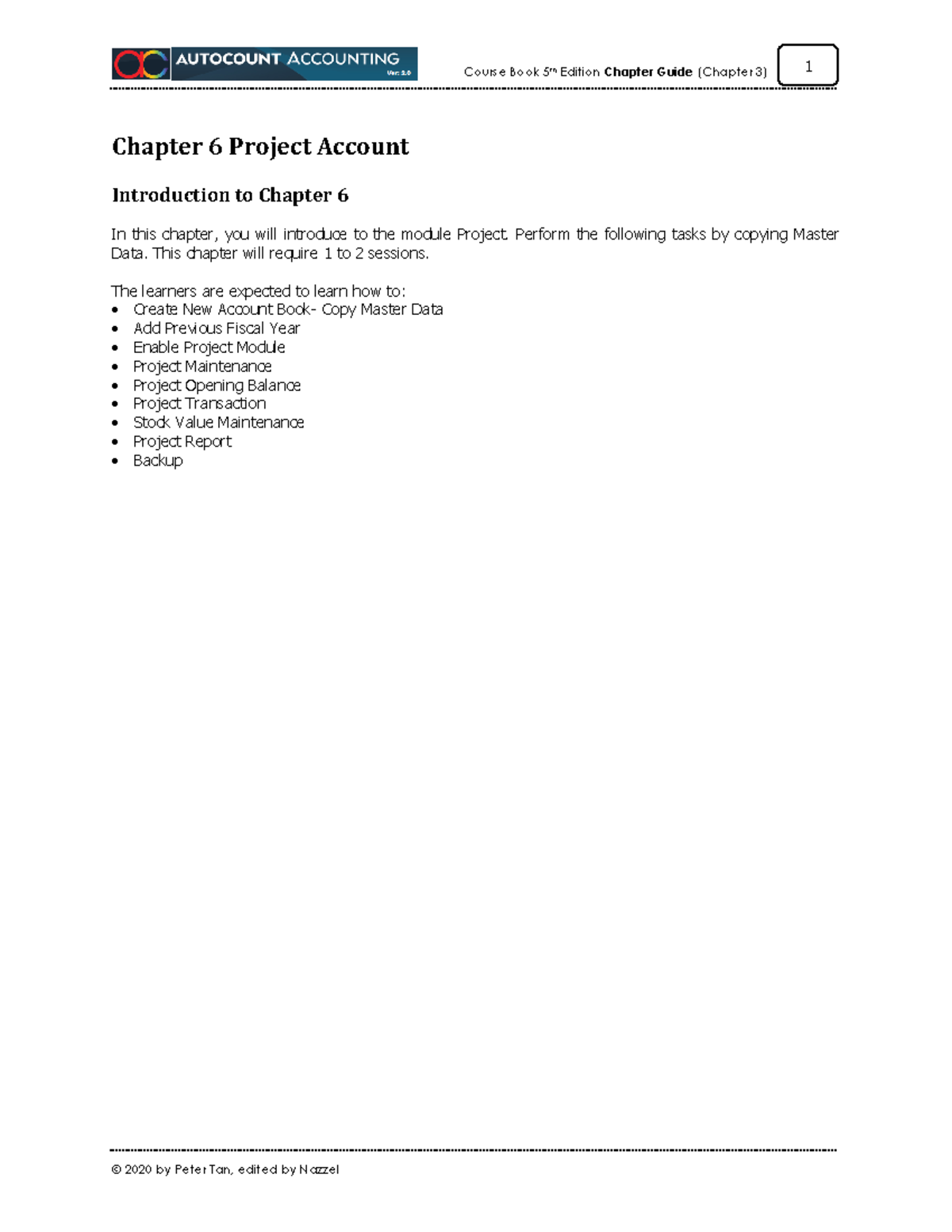 Chapter Guide Task Chapter 6 - Project Account - Chapter 6 Project ...