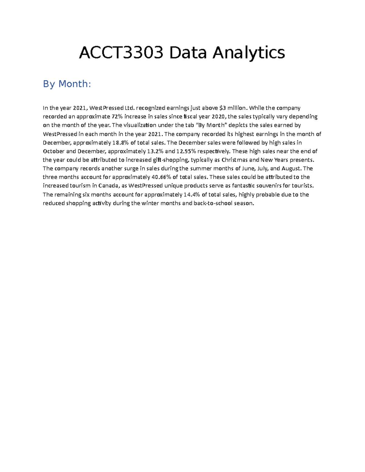 ACCT3303 Data Analytics - ACCT3303 - NAIT - Studocu