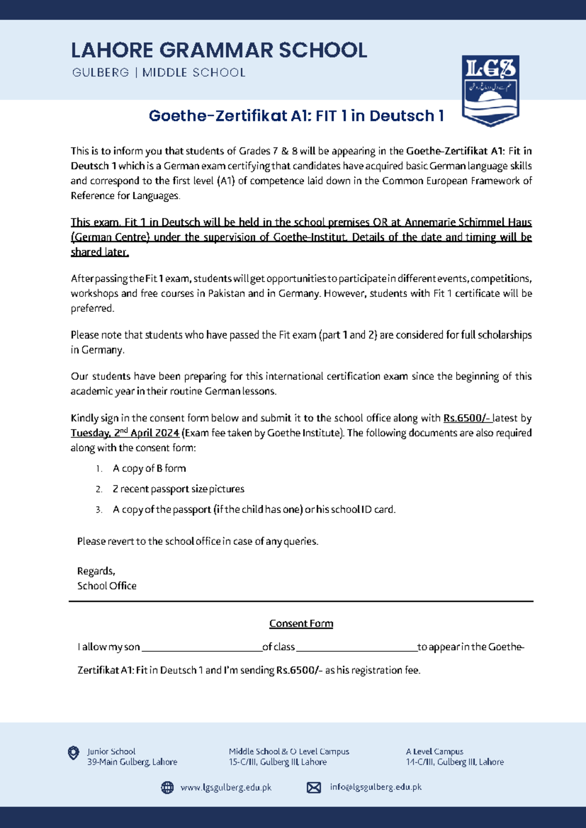 German FIT 1 Circular 2024 - World Geography - LAHORE GRAMMAR SCHOOL ...