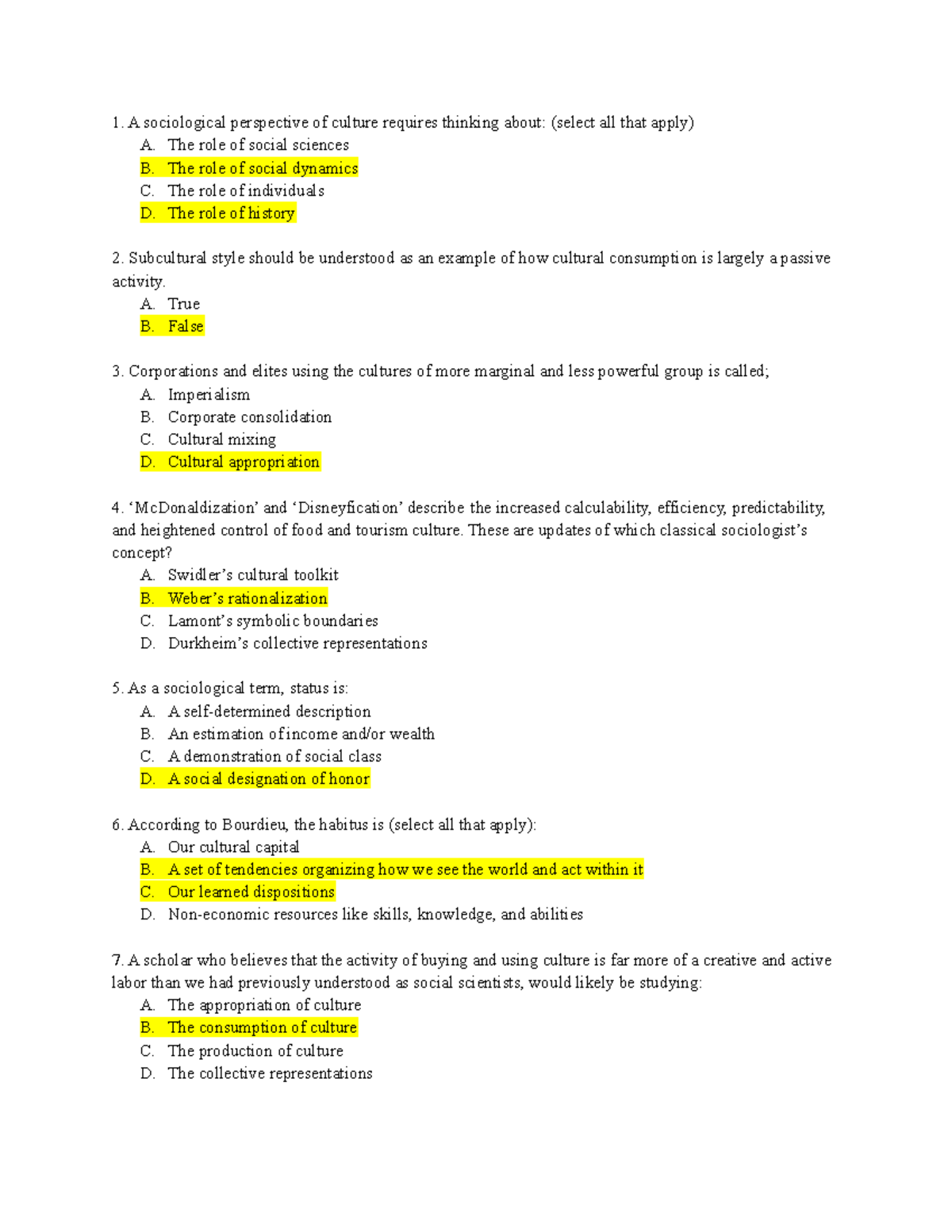 Ch 5 Culture Panopen QUIZ - A sociological perspective of culture ...