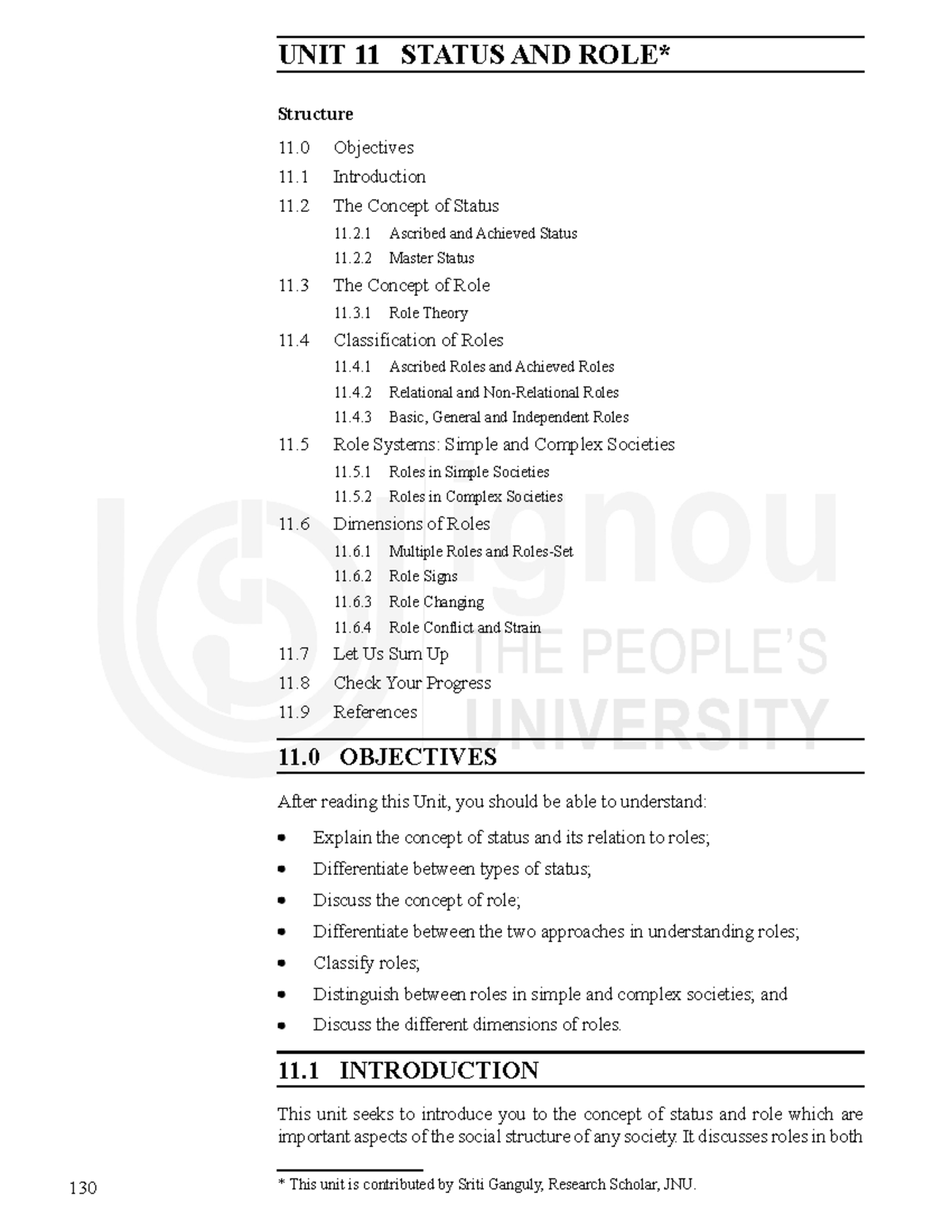 Unit11 - IGNOU Materials Sociology - Basic Concepts UNIT 11 STATUS AND ...