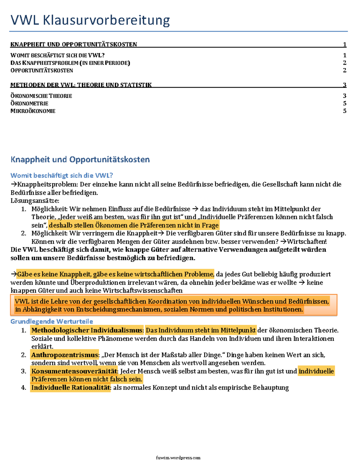 Vwl-klausurvorbereitung - Warning: TT: undefined function: 22 VWL Klausurvorbereitung KNAPPHEIT ...