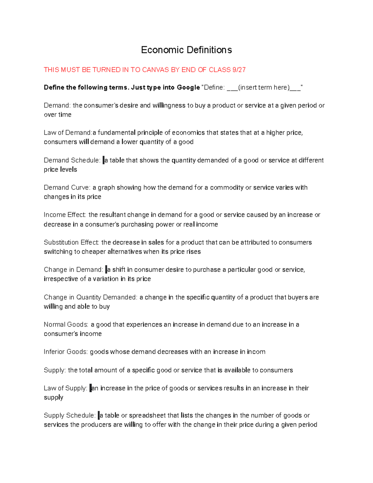 Copy of 7. Economic Definitions - Economic Definitions THIS MUST BE ...