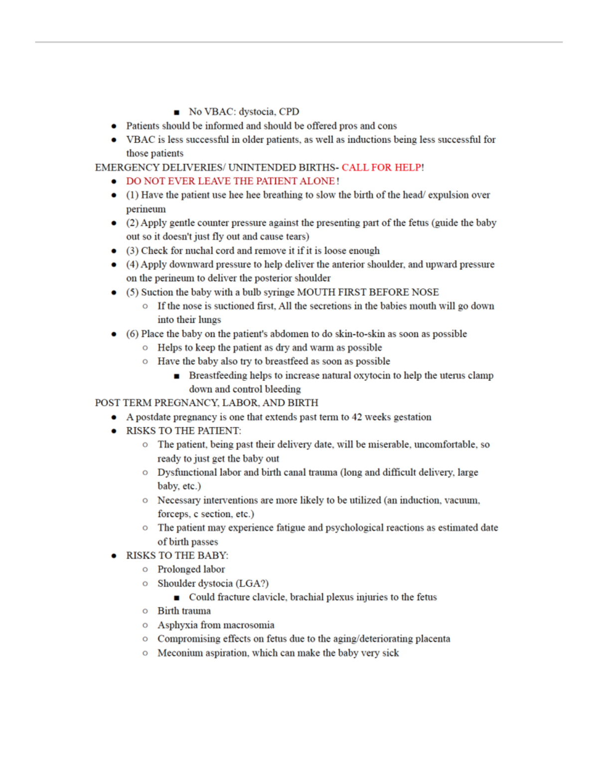 Intrapartum:post op:c section notes page 3 - NURS 326 - Studocu