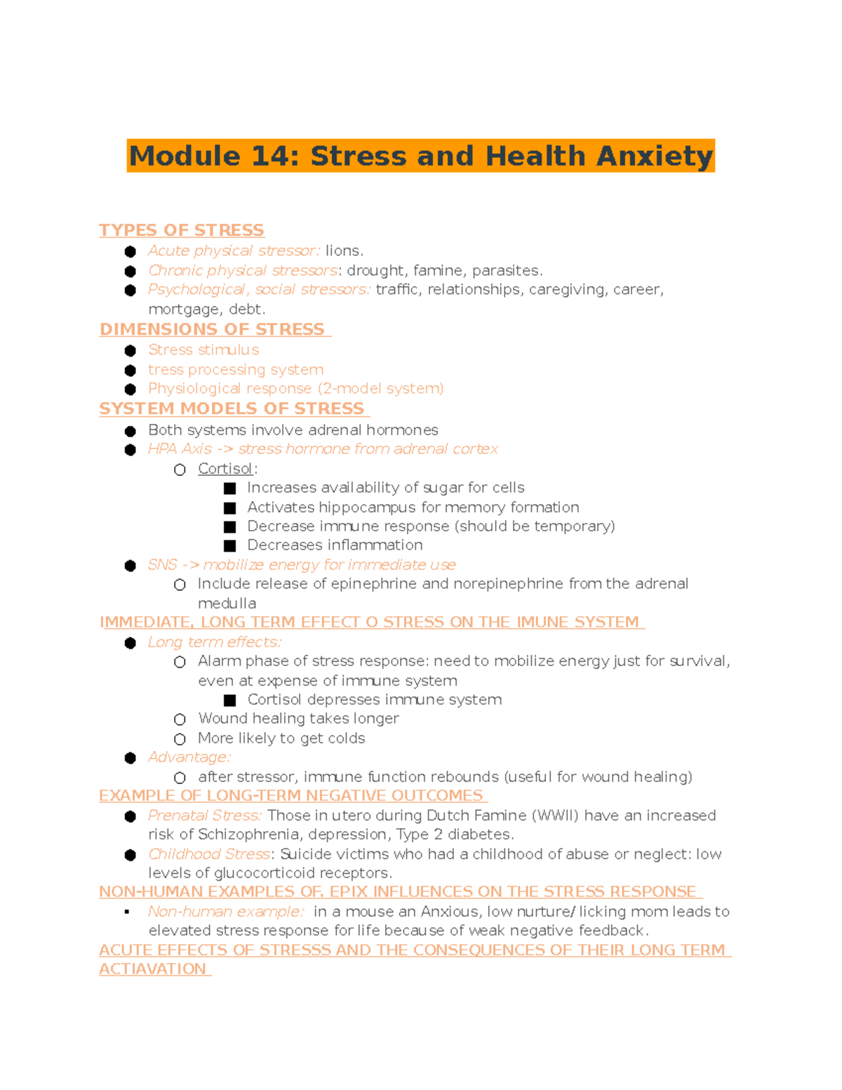 [PSB 2000] MODULES 14-17 LECTURE NOTES - Module 14: Stress and Health ...