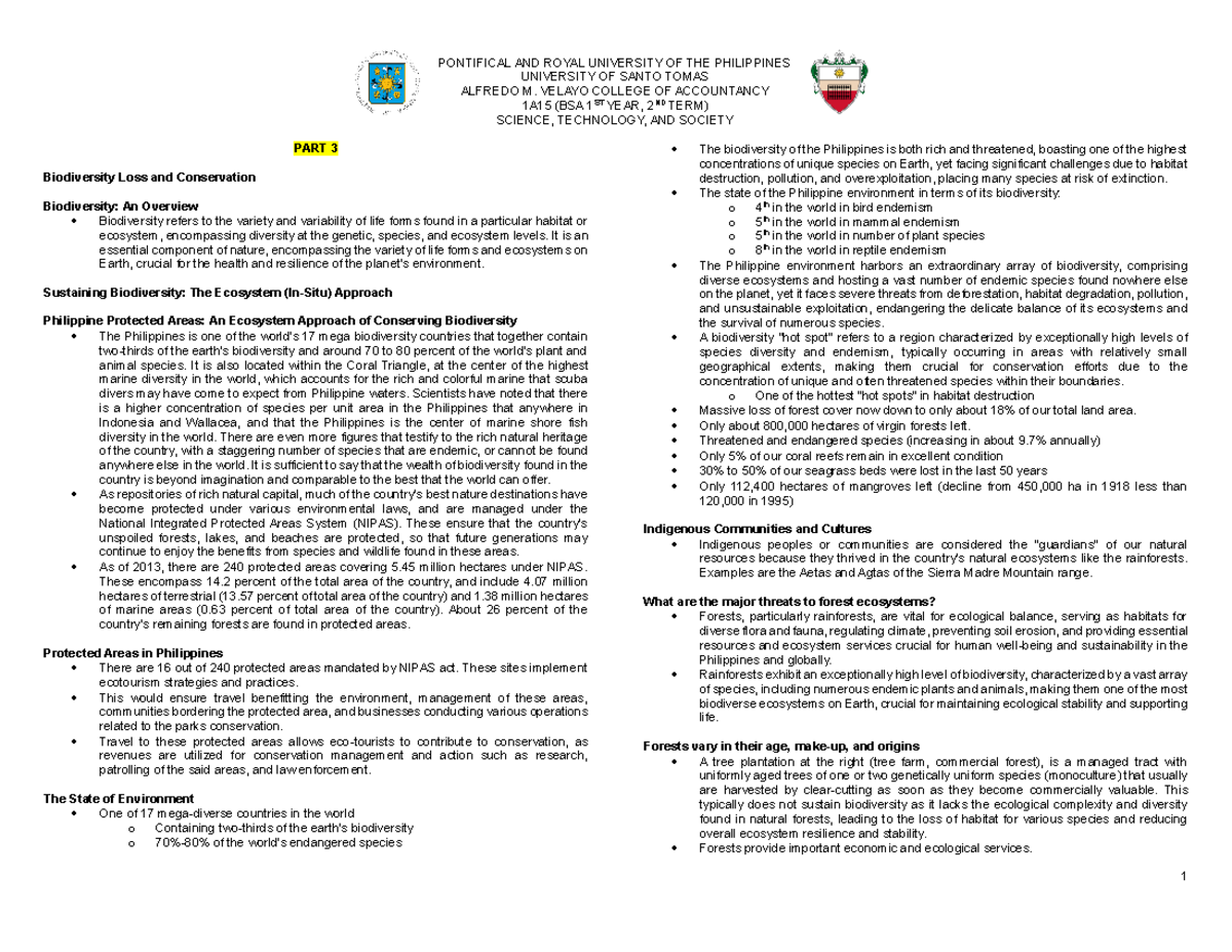 STS Module 5 Part 1 to 1090 - UNIVERSITY OF SANTO TOMAS ALFREDO M ...