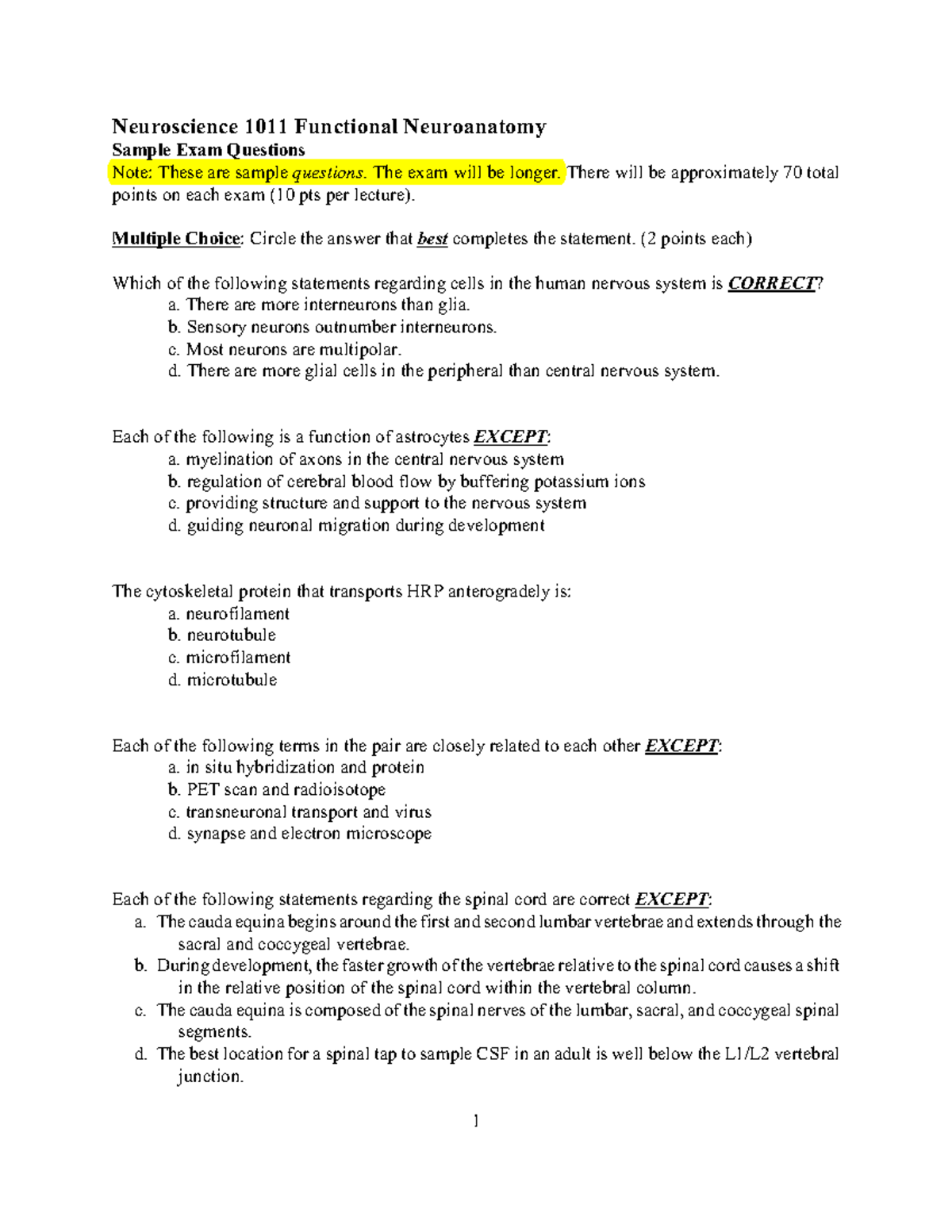 Exam 1 Practice Questions - Warning: Popup annotation has a missing or invalid parent annotation ...