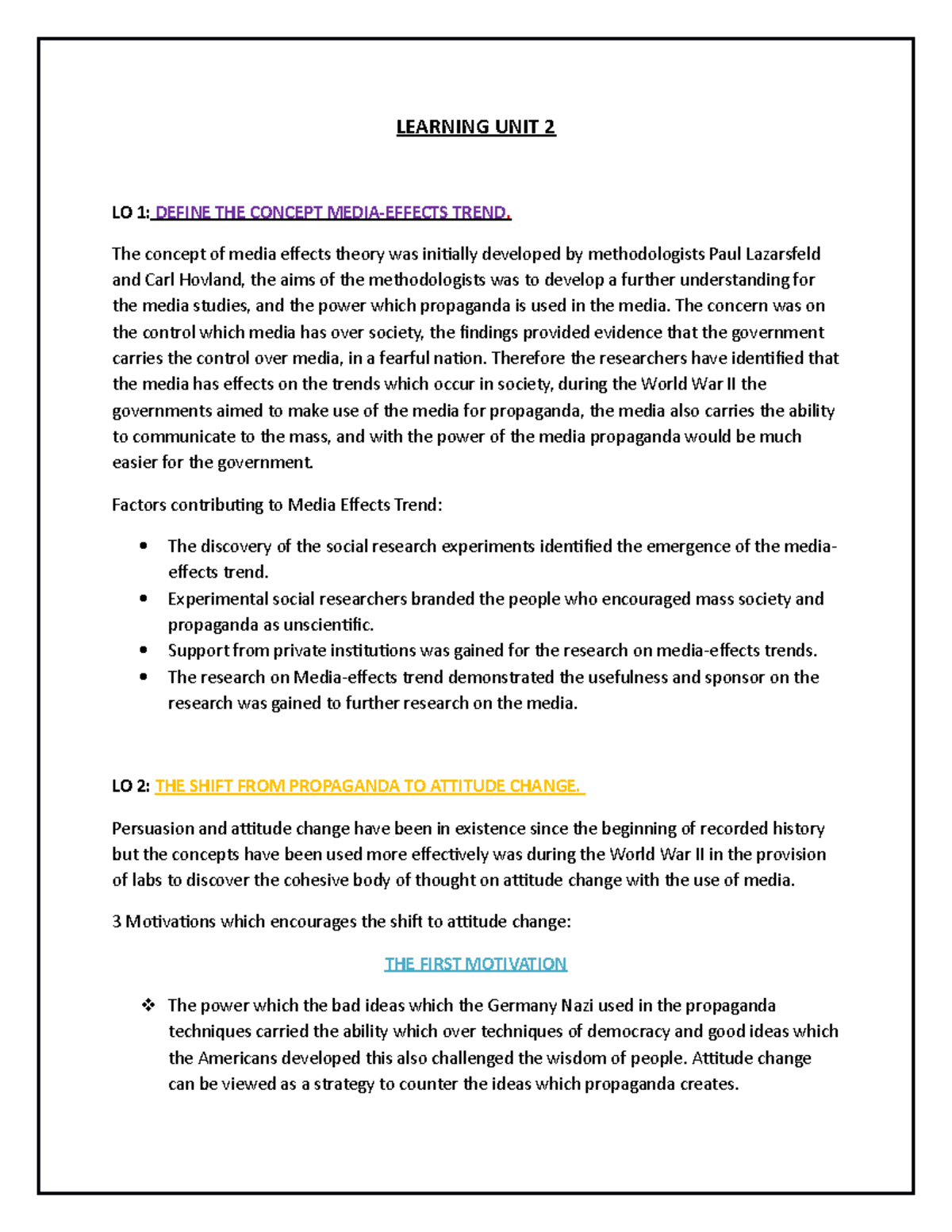Learning Unit 2 Exam Requirements - LEARNING UNIT 2 LO 1: DEFINE THE ...