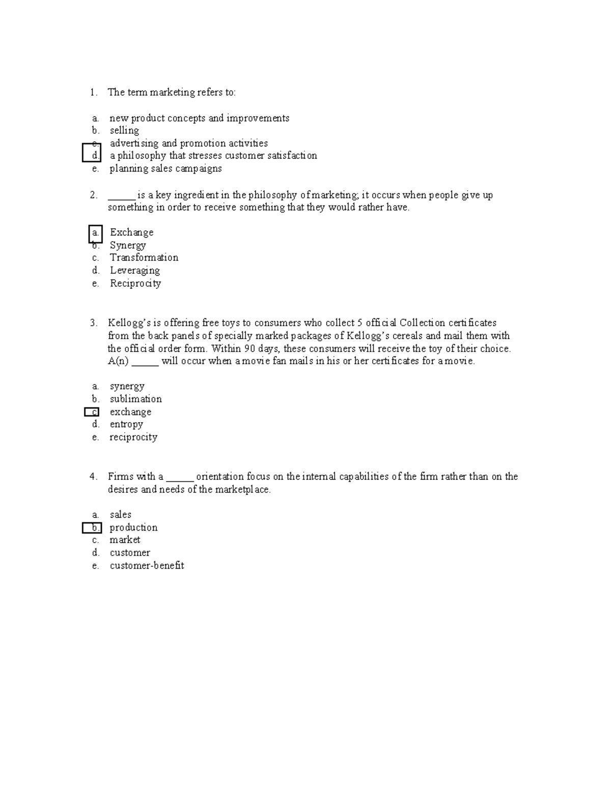 Practice MCQ - fghjk - The term marketing refers to: a. new product ...