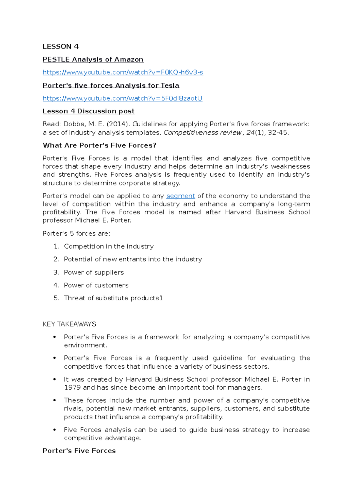 Lesson 4 - PESTLE - LESSON 4 PESTLE Analysis of Amazon youtube/watch?v ...