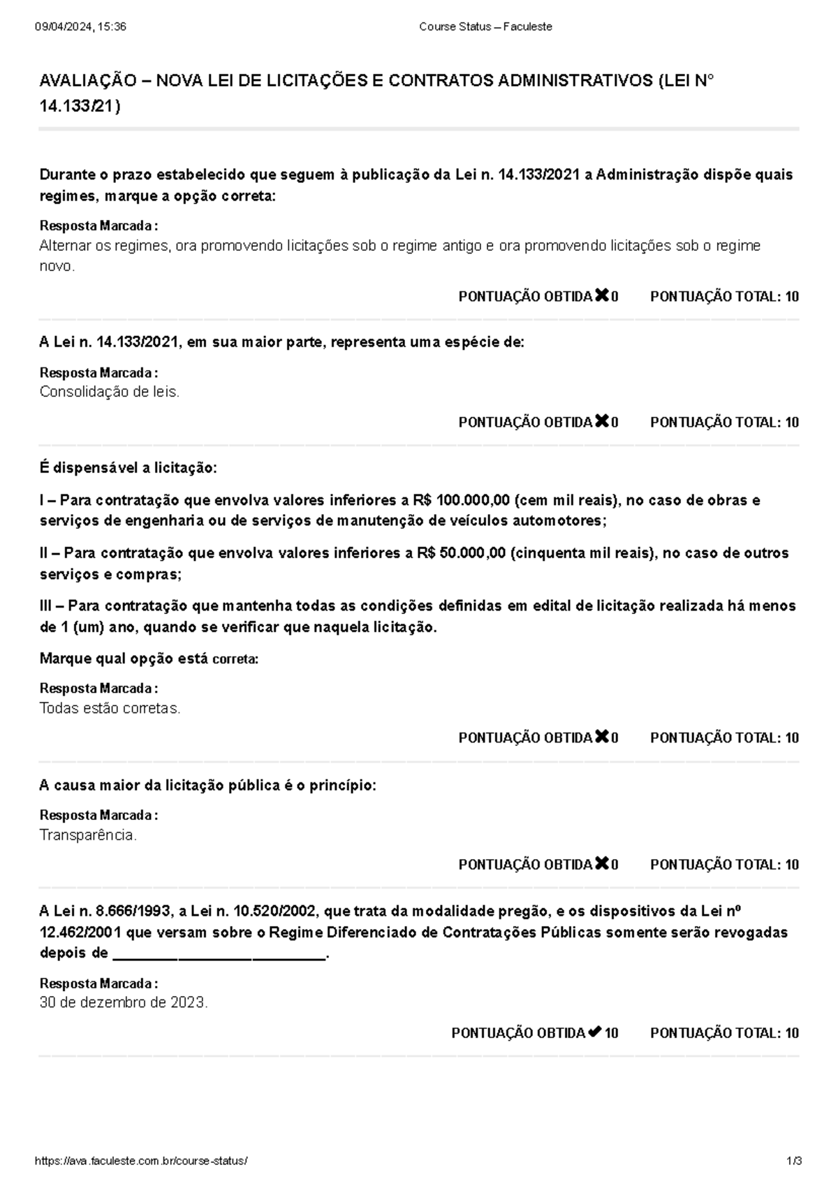 Course Status – Faculeste 2 - 09/04/2024, 15:36 Course Status ...