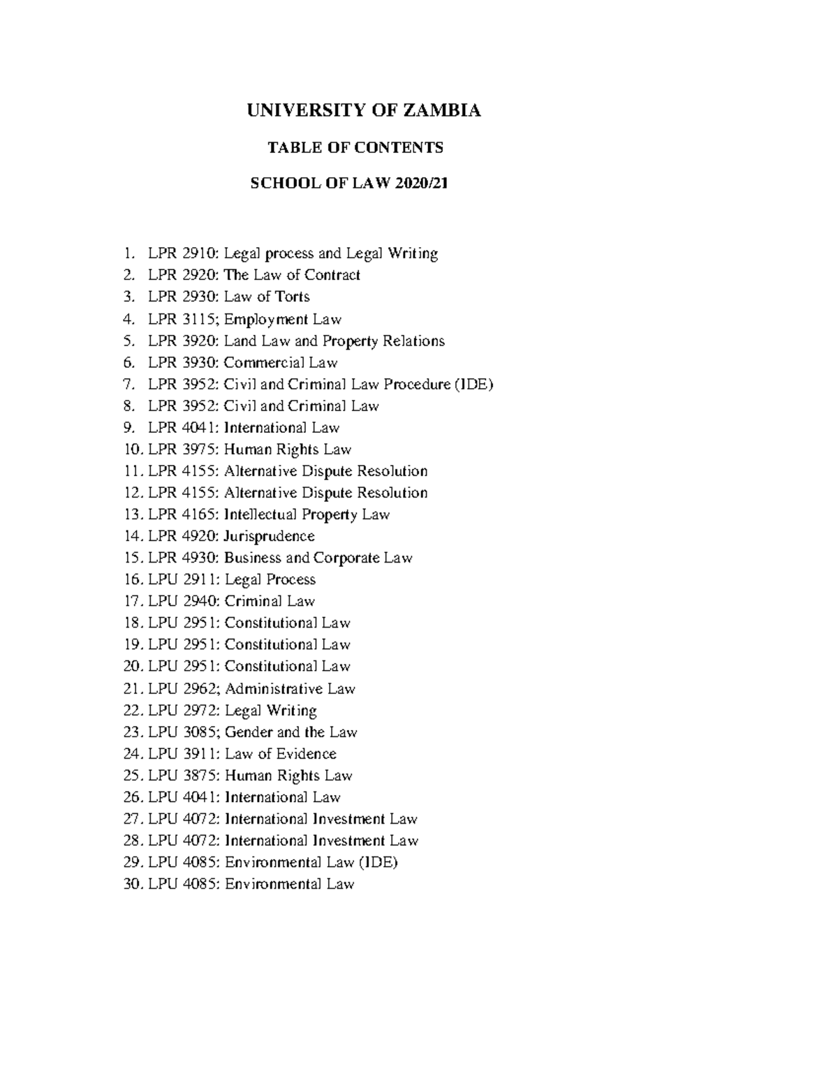 2021 Final - exam paper - UNIVERSITY OF ZAMBIA TABLE OF CONTENTS SCHOOL ...
