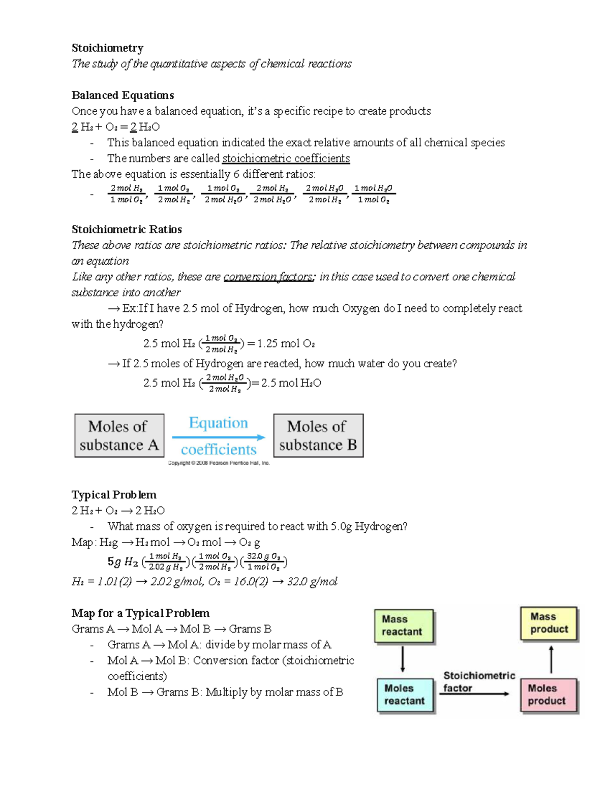 Chemistry - Stoichiometry and Limiting Reactants - Stoichiometry The ...