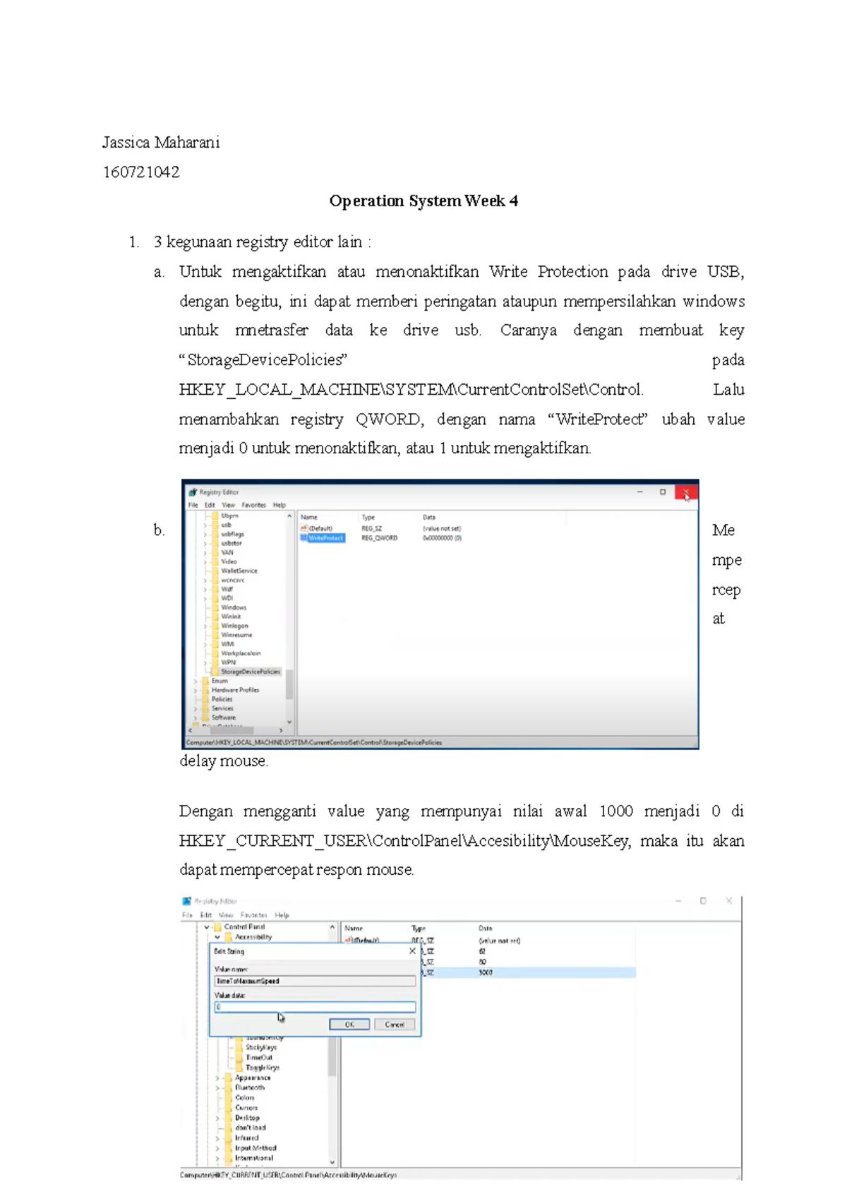 fungsi registry editor - Jassica Maharani 160721042 Operation System Week 4 3 kegunaan registry ...